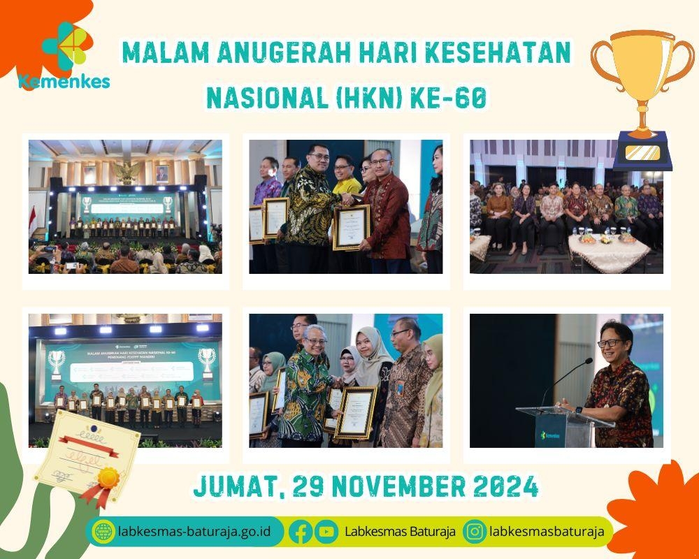 Malam Anugerah HKN 60: Labkesmas Baturaja Raih 2 Penghargaan